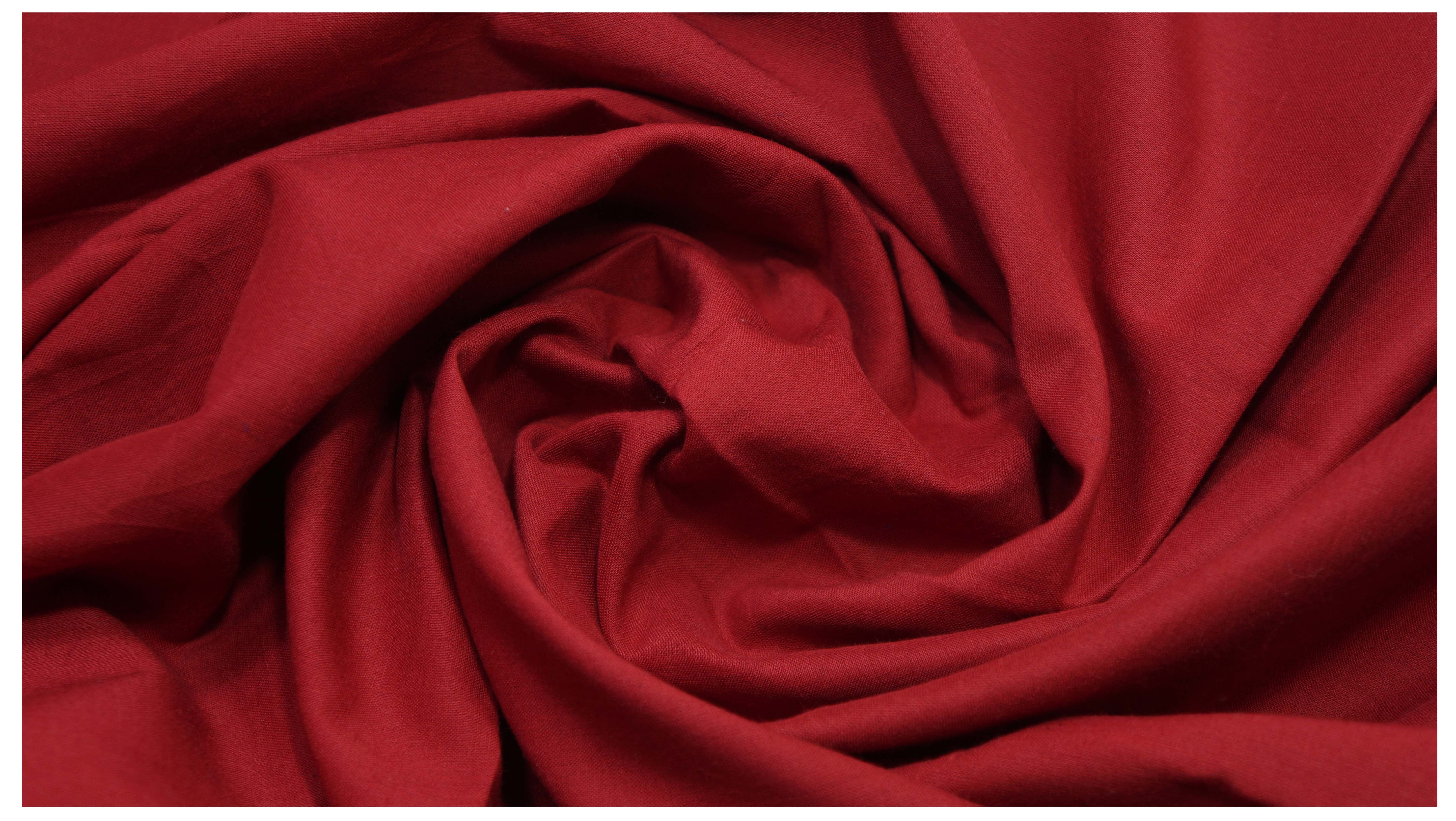 Peekdee Maroon Cotton Fabric Apperal 1 Meter Solid Material For Fashion ...