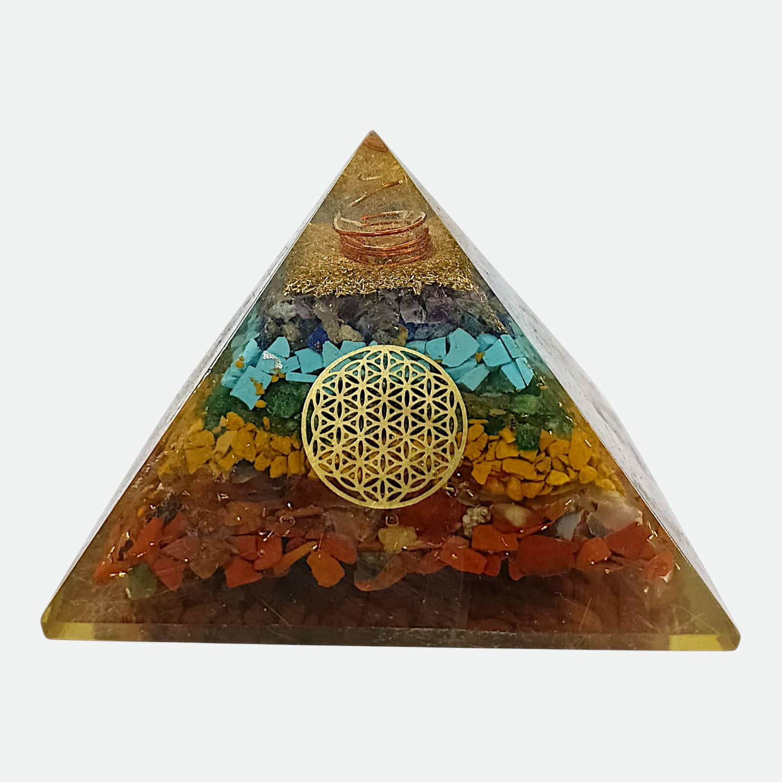 Peekdee Seven Chakra Crystal Pyramid Healing Energy Gemstone Orgone ...