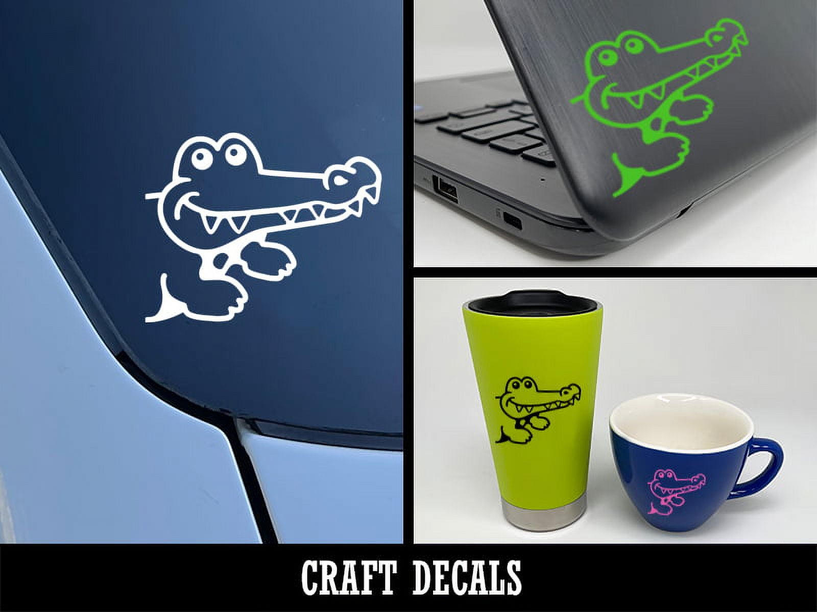 Peeking Alligator Craft Vinyl Indoor Outdoor Decal Sticker - Orange - 4 ...