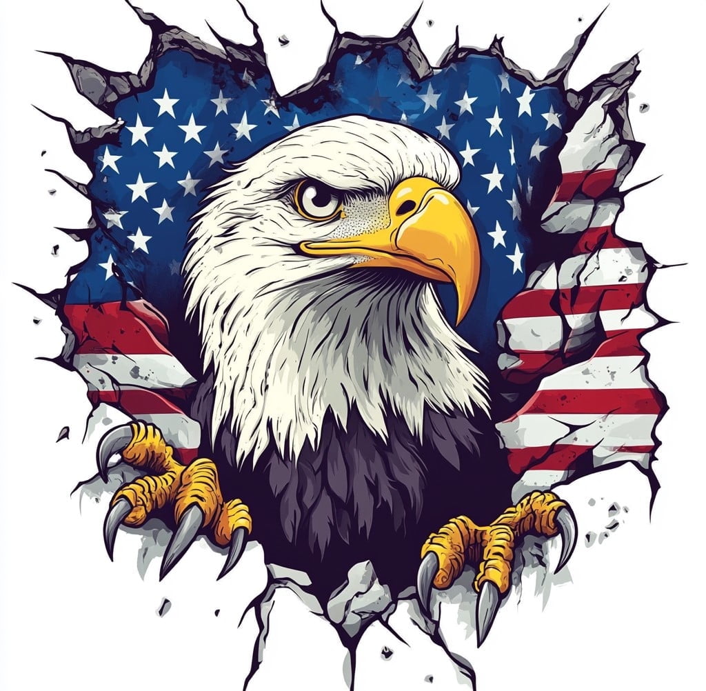 MAKTEM American Flag Bald Eagle Car Decal, Patriotic Vinyl Sticker for ...