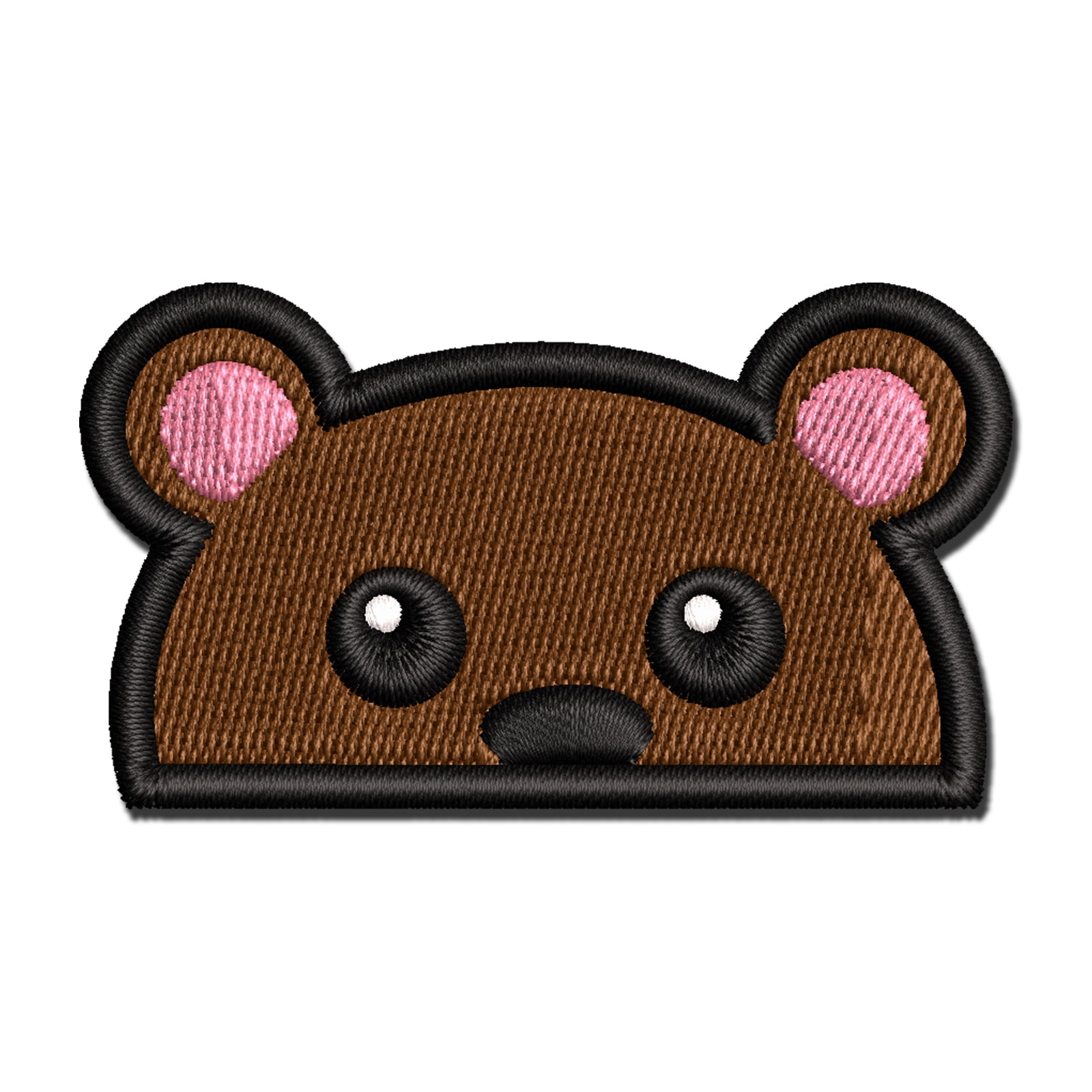 Peeking Bear Applique Multi-Color Embroidered Iron-On Patch - 2.0 Inch Mini - Walmart.com