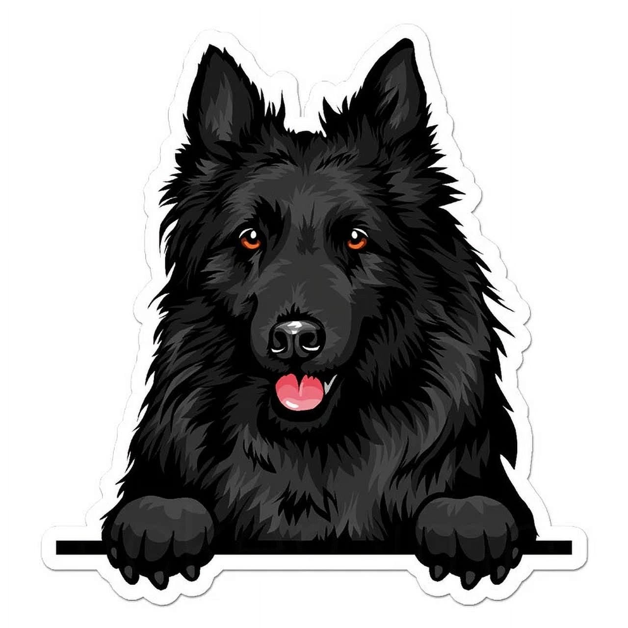 Peeking Belgian Sheepdog Sticker Indoor Outdoor Phone Decal Water ...