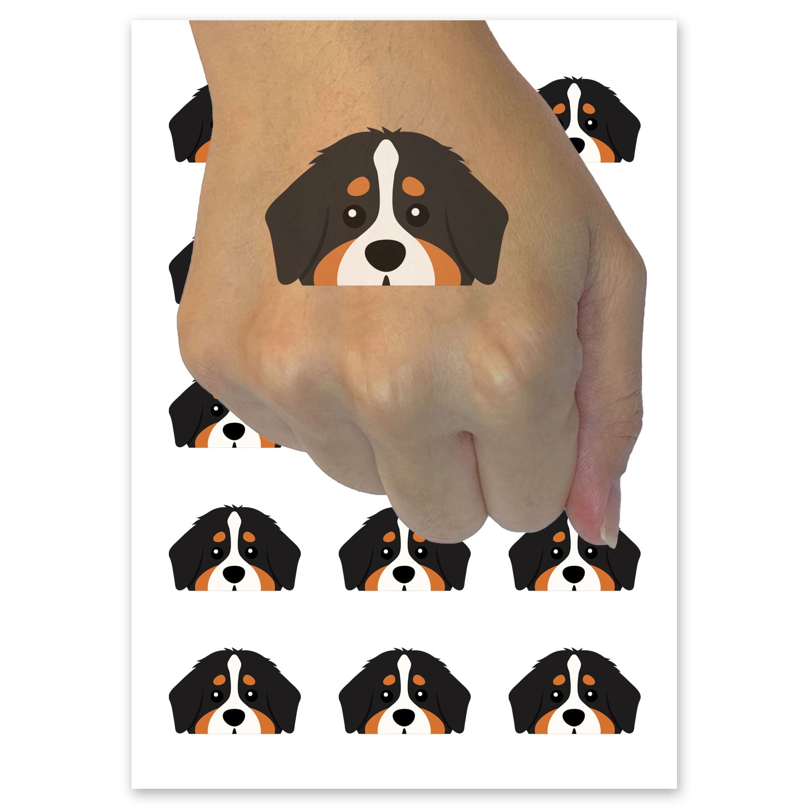 Peeking Bernese Mountain Dog Temporary Tattoo Water Resistant Fake Body ...