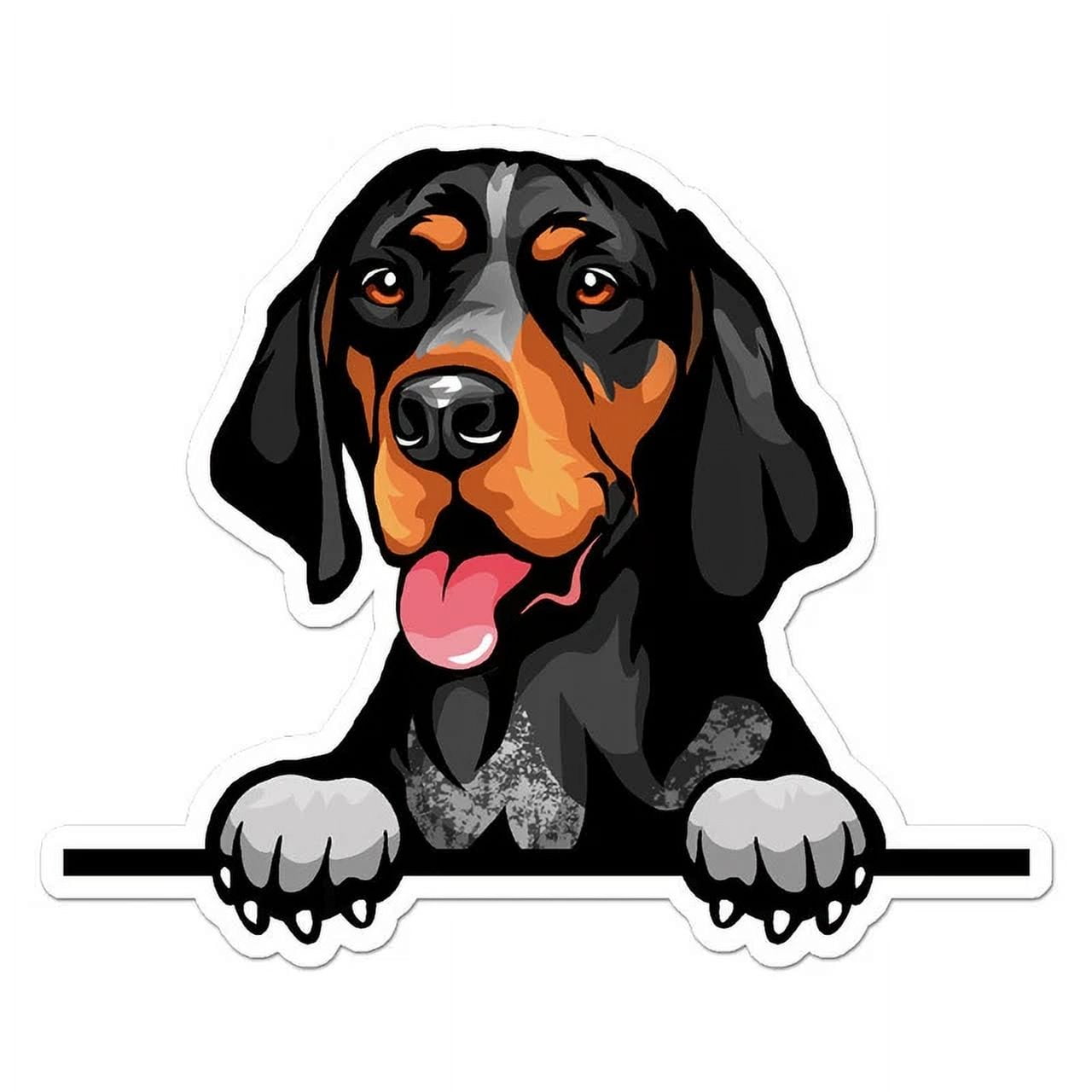 Peeking Bluetick Coonhound Sticker Indoor Outdoor Phone Decal Water ...