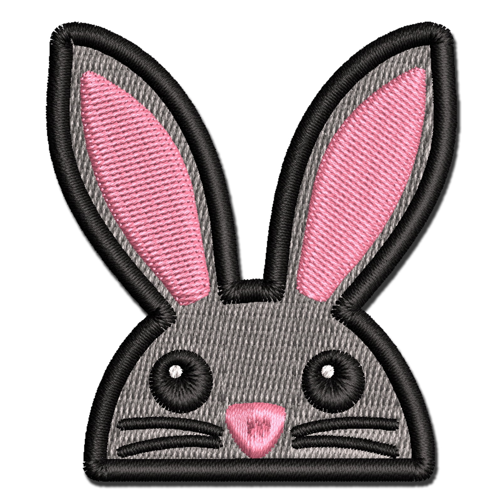 Peeking Bunny Rabbit Applique Multi-Color Embroidered Hook & Loop Patch - 3 Inch Medium ...