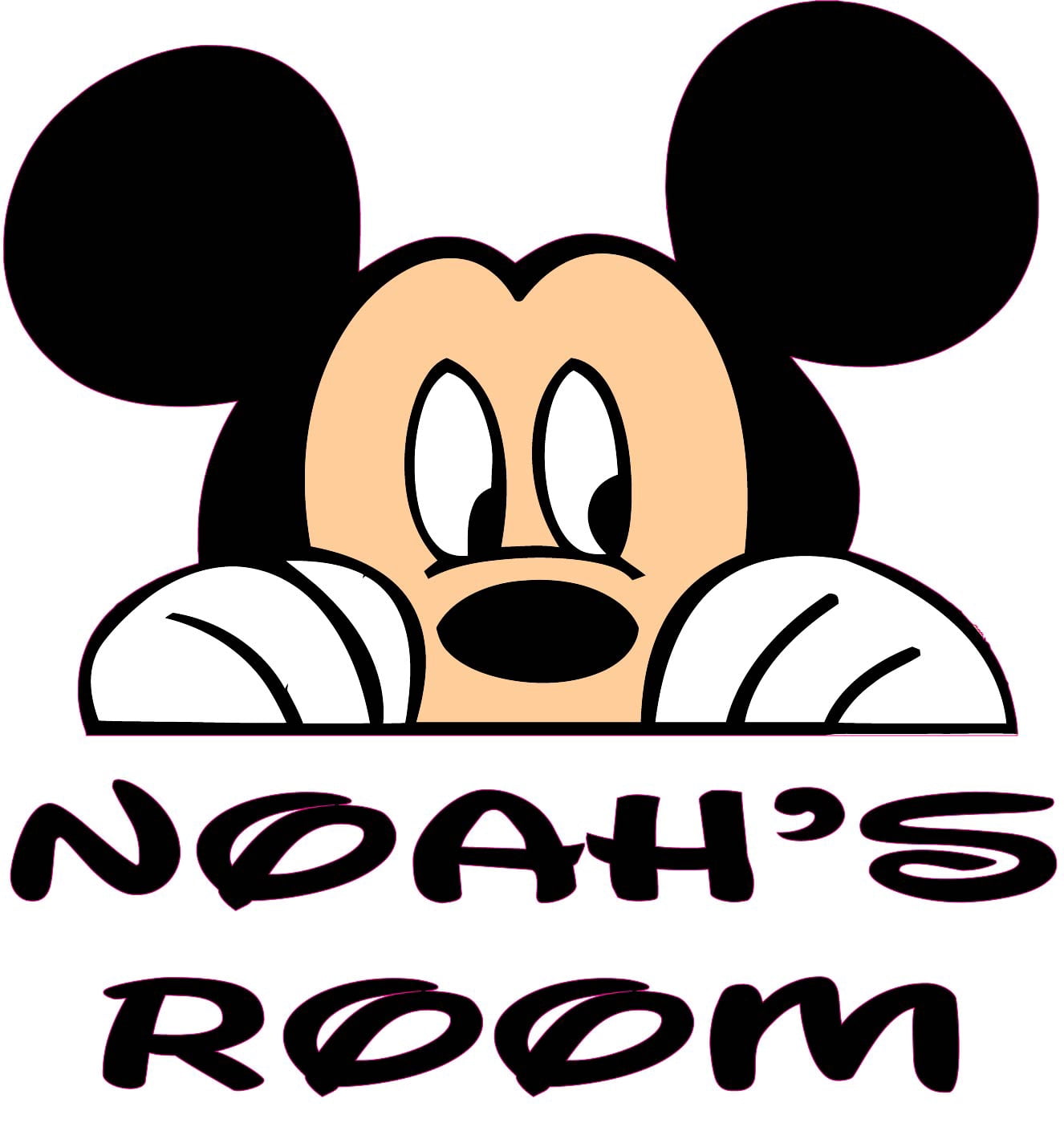 Peeking Cartoon Disney Customized Wall Decal - Custom Vinyl Wall Art ...
