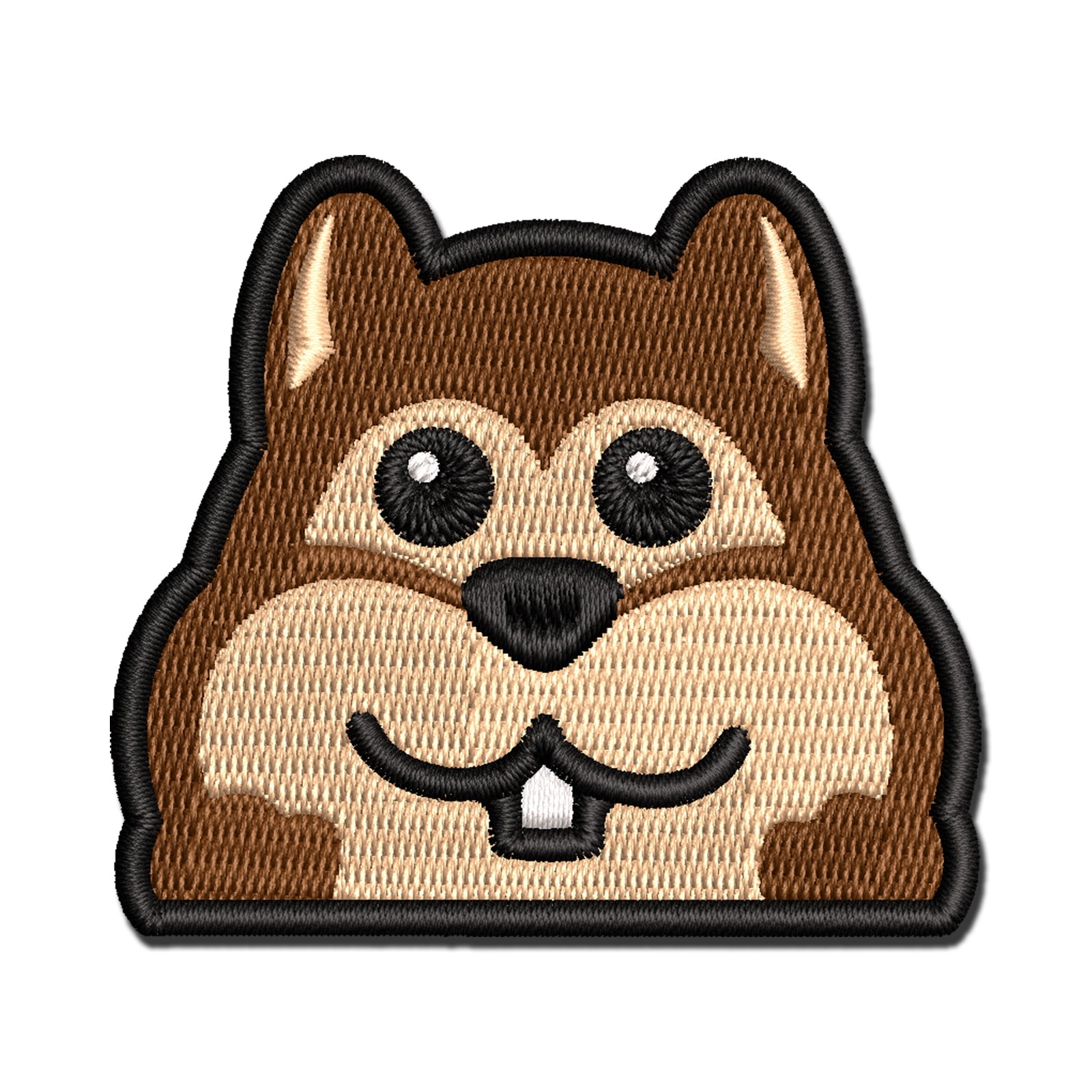 Peeking Chipmunk Applique Multi-Color Embroidered Hook & Loop Patch - 2.0 Inch Mini - Walmart.com