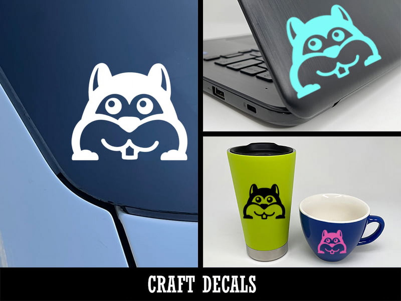 Peeking Chipmunk Craft Vinyl Indoor Outdoor Decal Sticker - Orange - 3 ...