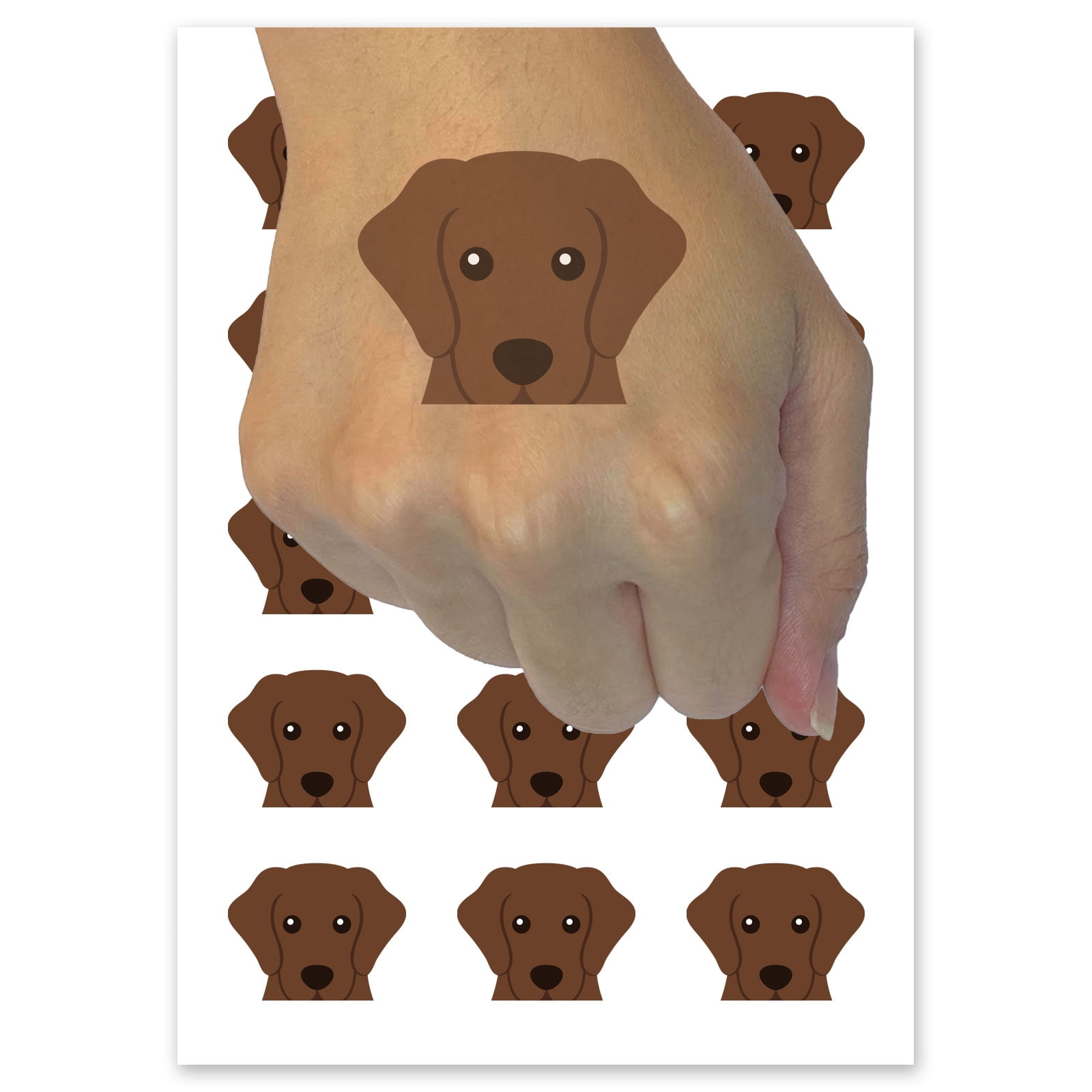 Peeking Chocolate Labrador Retiever Dog Temporary Tattoo Water ...