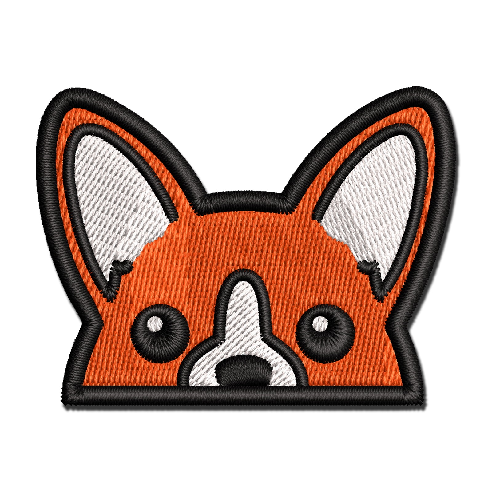 Peeking Corgi Dog Applique Multi-Color Embroidered Hook & Loop Patch ...