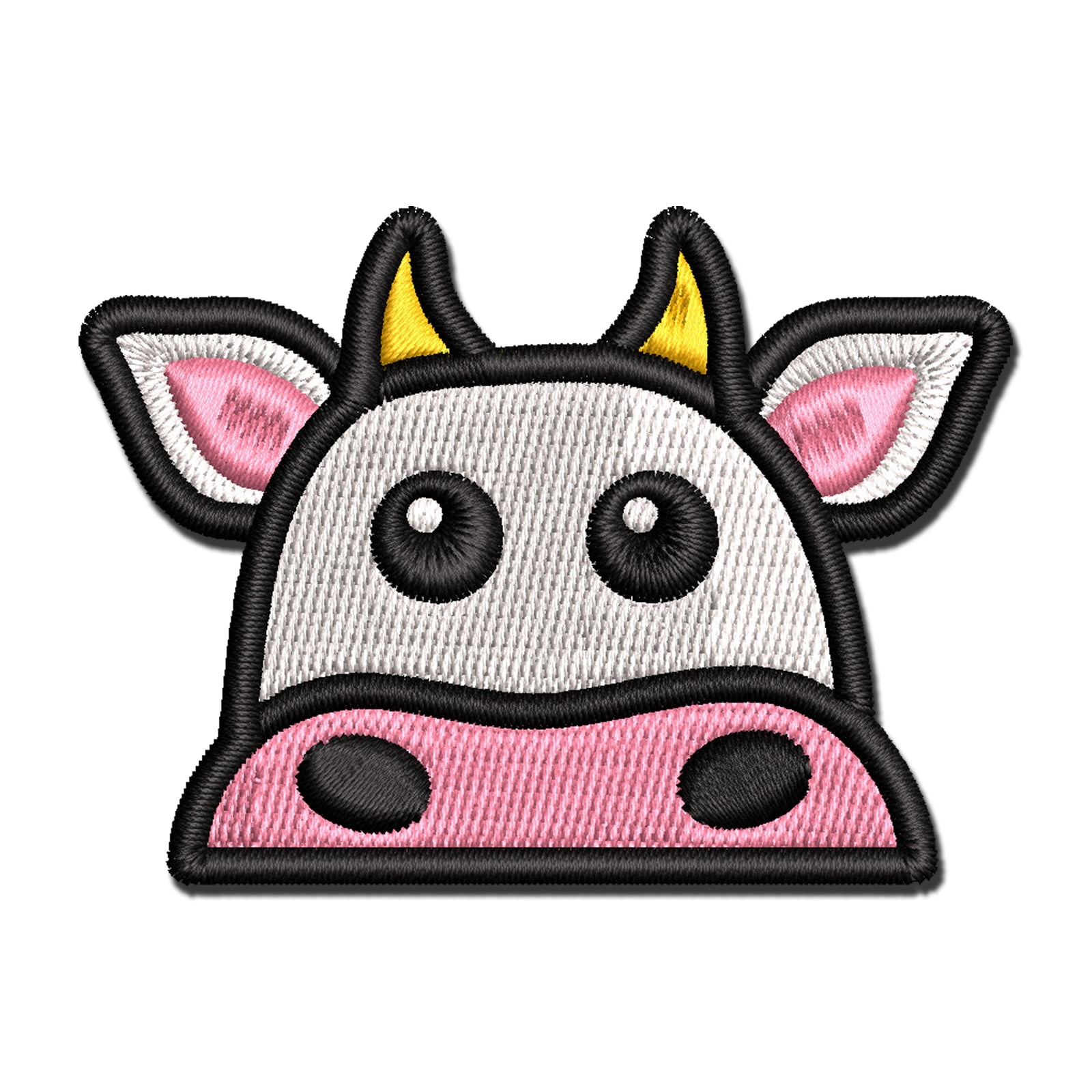 Peeking Cow Applique Multi-Color Embroidered Hook & Loop Patch - 3 Inch ...