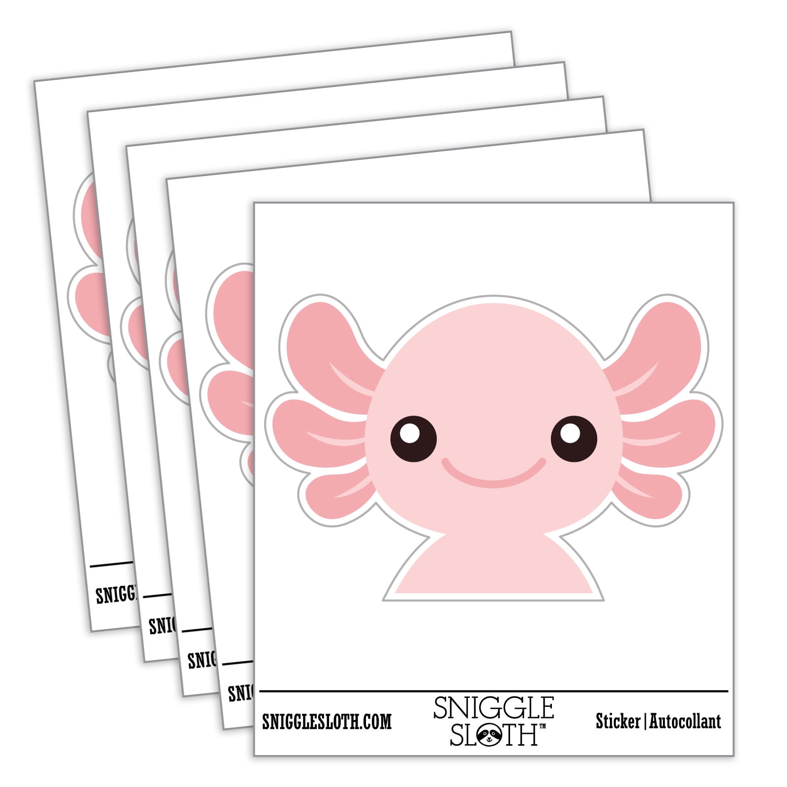 Peeking Cute Axolotl Car Window Bumper Water Bottle Phone Tablet Laptop ...