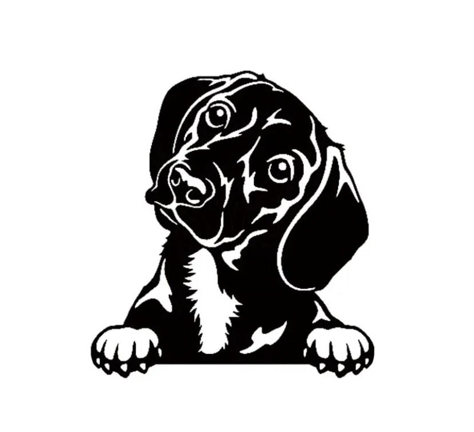 Dog Pet Dog Dachshund Decal Cute Stickers - Mirror Decal - Car Wall ...