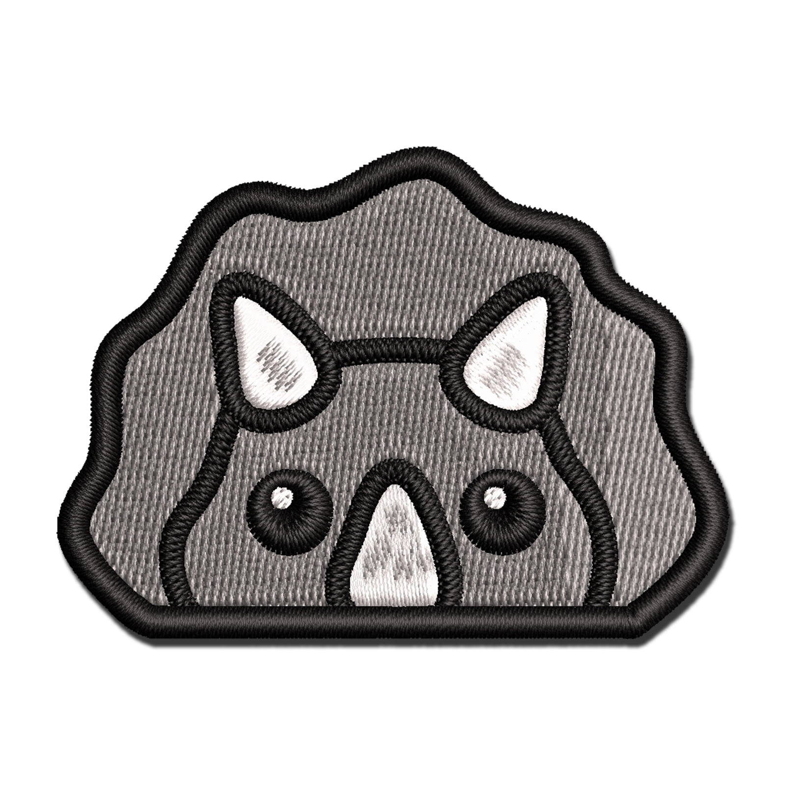 Peeking Dinosaur Triceratops Applique Multi-Color Embroidered Iron-On Patch - 2.0 Inch Mini ...