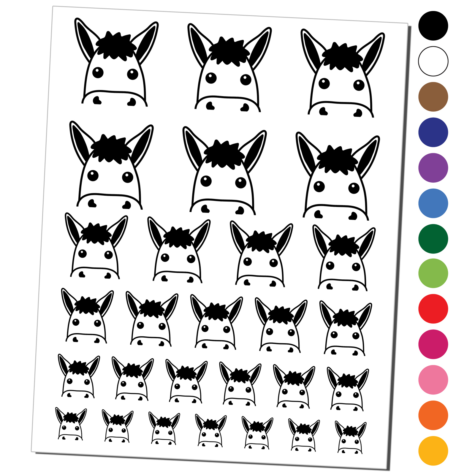 Peeking Donkey Water Resistant Temporary Tattoo Set Fake Body Art ...