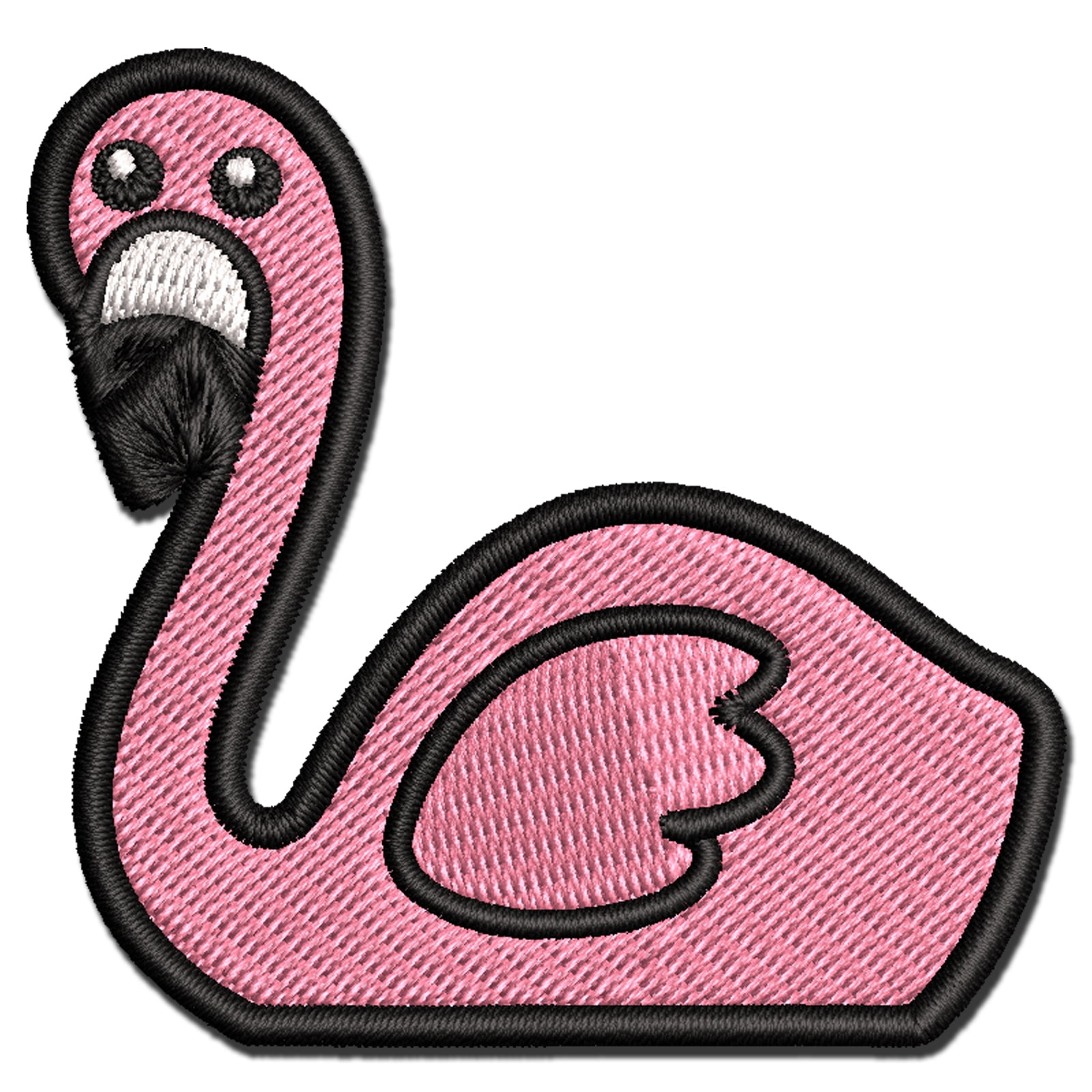 Peeking Flamingo Applique Multi-Color Embroidered Iron-On Patch - 3 ...