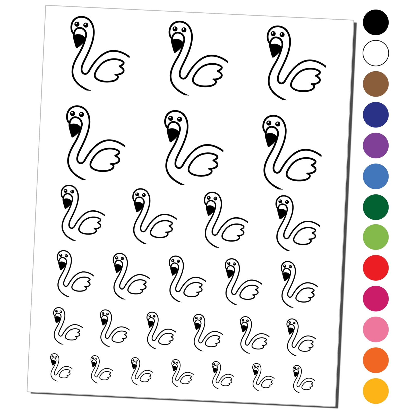 Peeking Flamingo Water Resistant Temporary Tattoo Set Fake Body Art ...