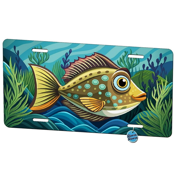 Peeking Flounder Fish Metal Novelty License Plate - Walmart.com