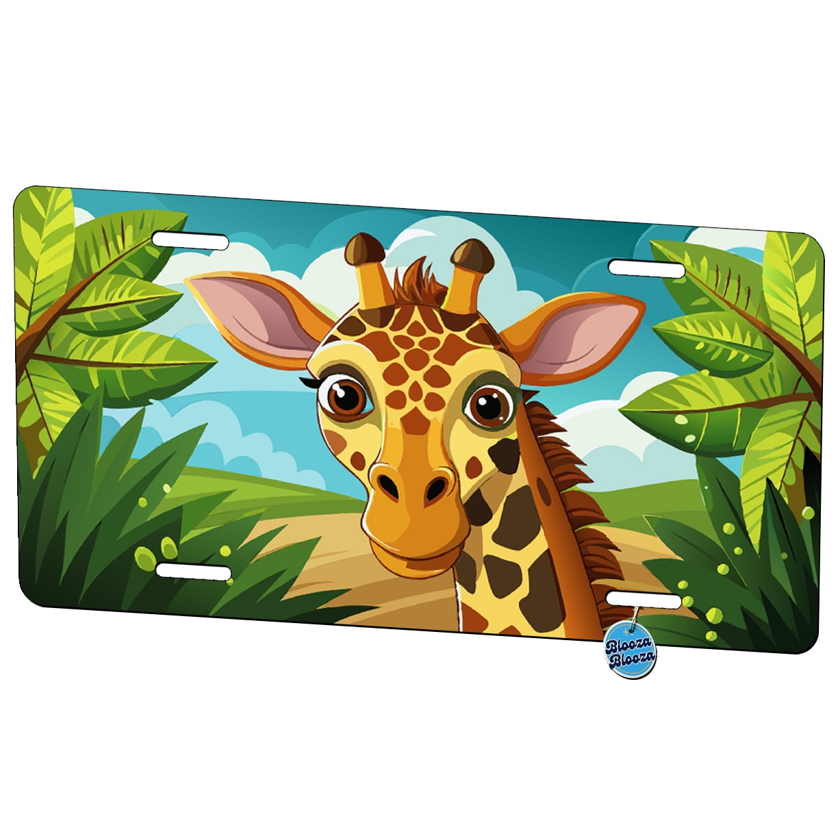 Peeking Giraffe Metal Novelty License Plate - Walmart.com