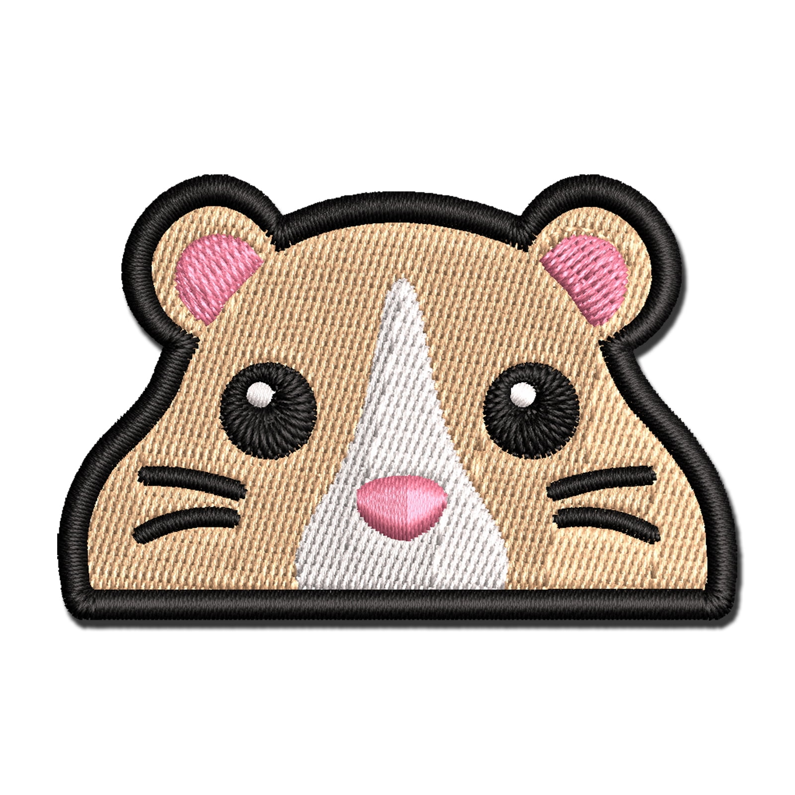 Peeking Hamster Gerbil Applique Multi-Color Embroidered Iron-On Patch ...