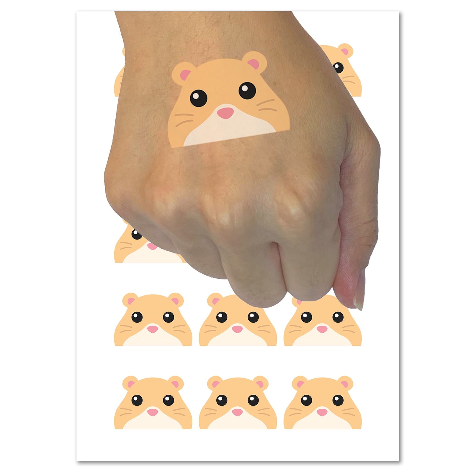 Peeking Hamster Gerbil Water Resistant Temporary Tattoo Set Fake Body ...