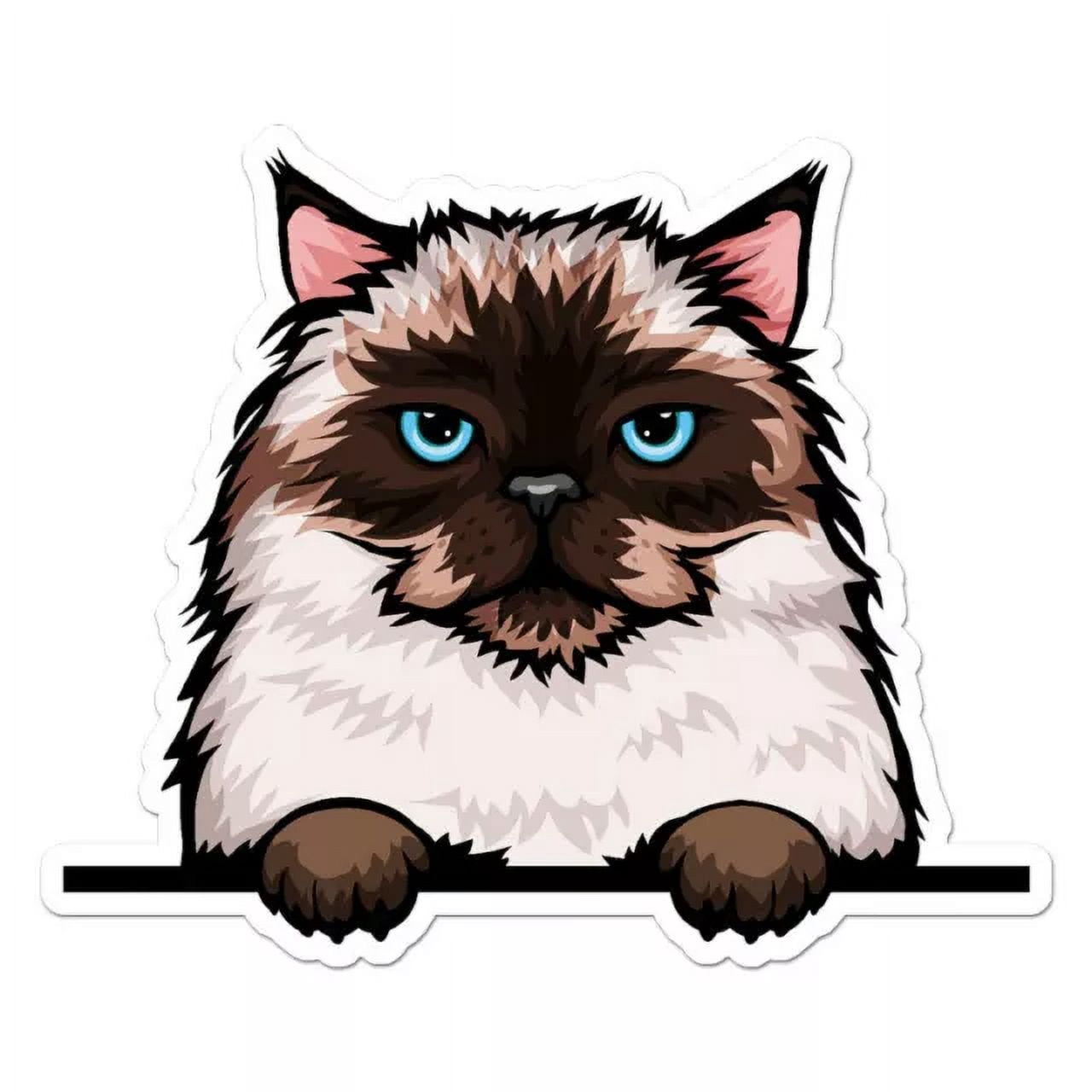 Peeking Himalayan Cat Sticker Indoor Outdoor Phone Decal Water Bottle ...