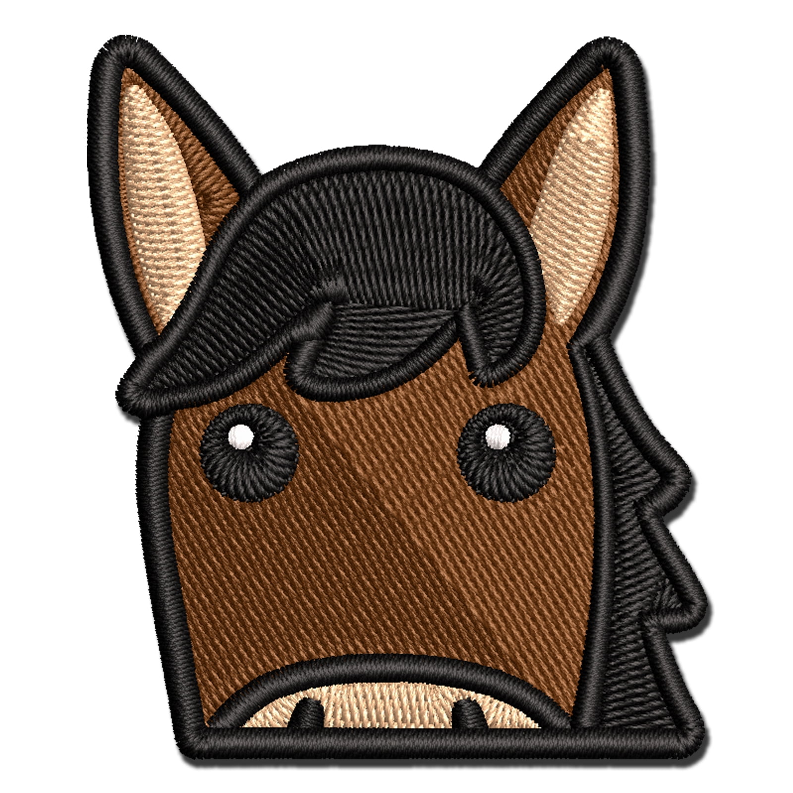 Peeking Horse Applique Multi-Color Embroidered Iron-On Patch - 2.0 Inch ...