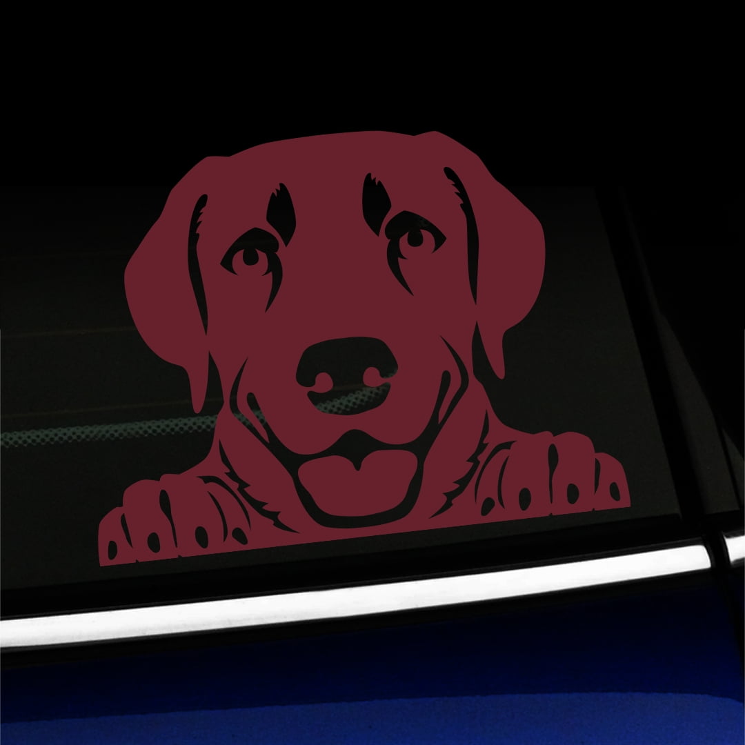 Peeking Labrador Retriever - Vinyl Car Decal - Choose Color - [BURGUNDY ...