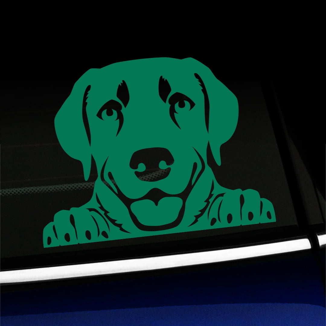 Peeking Labrador Retriever - Vinyl Car Decal - Choose Color - [GREEN ...