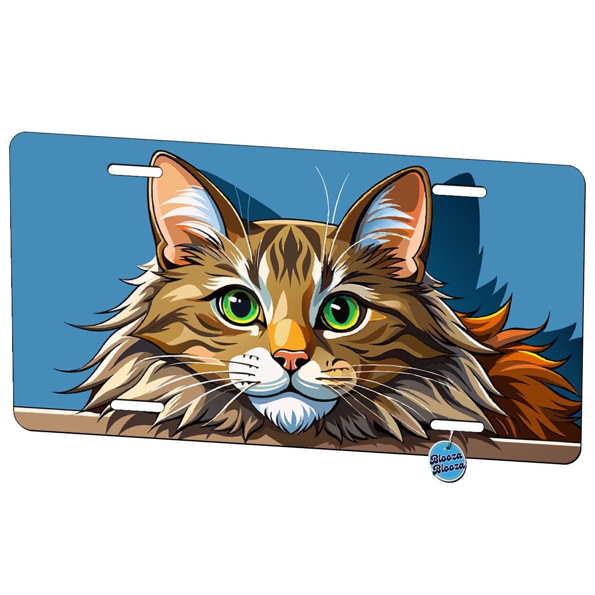 Peeking Maine Coon Cat Metal Novelty License Plate - Walmart.com