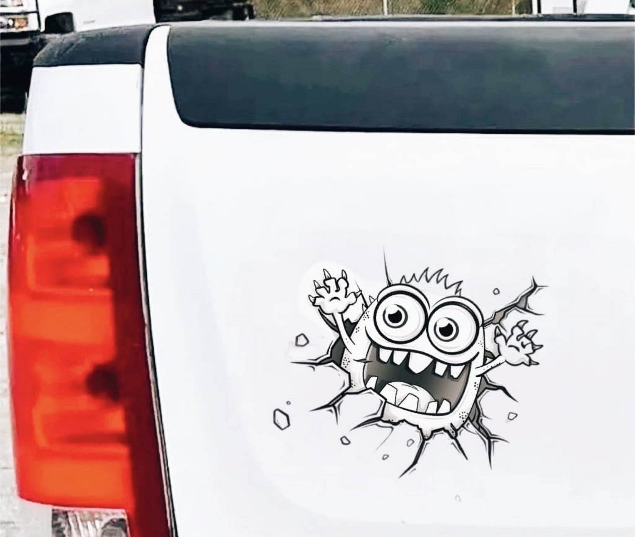 Peeking Monster Car Vinyl Sticker, Funny and Unique Decal for Car ...