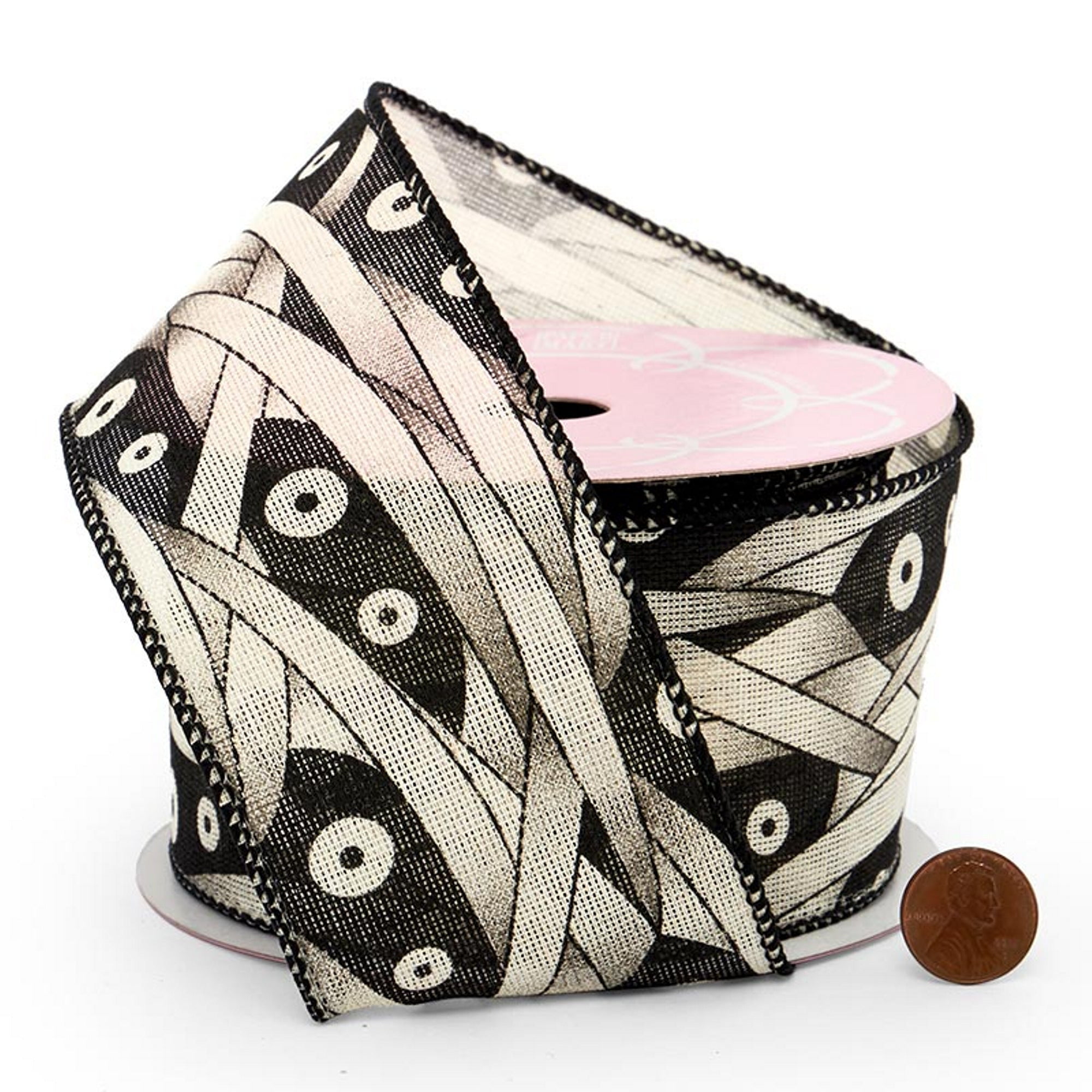 Peeking Mummy Wired Halloween Ribbon - 2 1/2in. X 10 Yards (56001006 ...