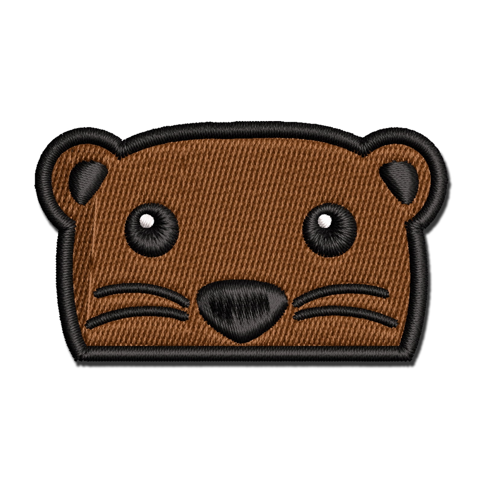 Peeking Otter Applique Multi-Color Embroidered Iron-On Patch - 2.0 Inch ...