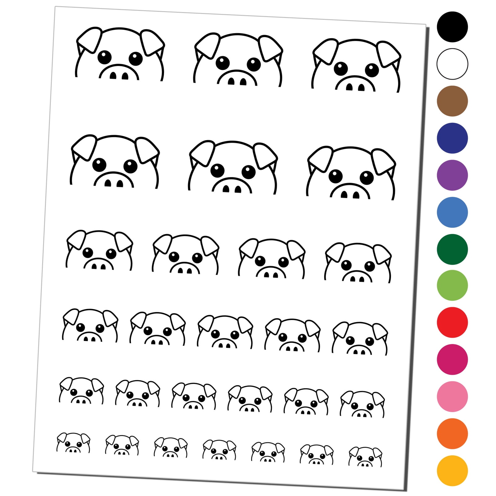Peeking Pig Water Resistant Temporary Tattoo Set Fake Body Art ...