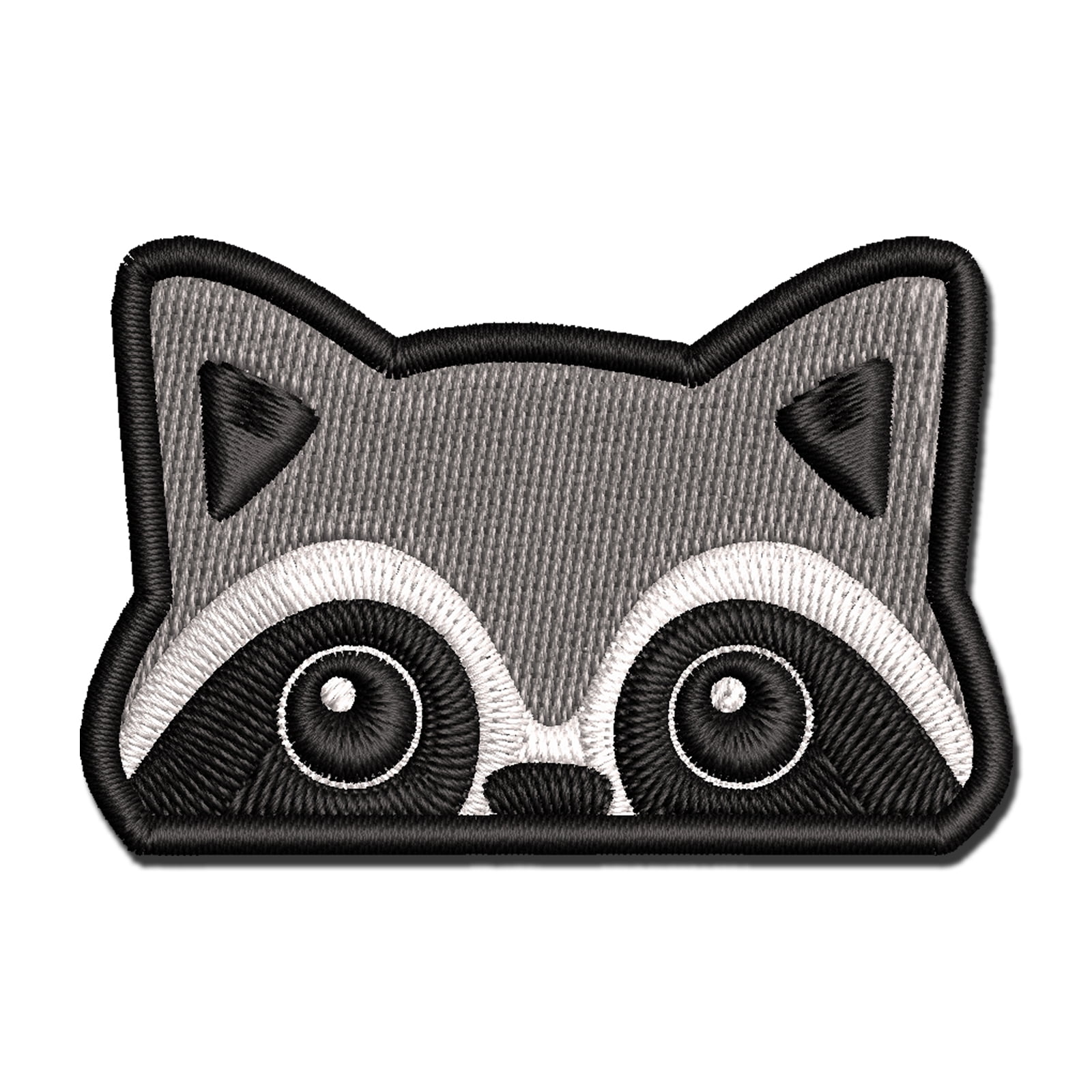 Peeking Raccoon Applique Multi-Color Embroidered Hook & Loop Patch - 2. ...