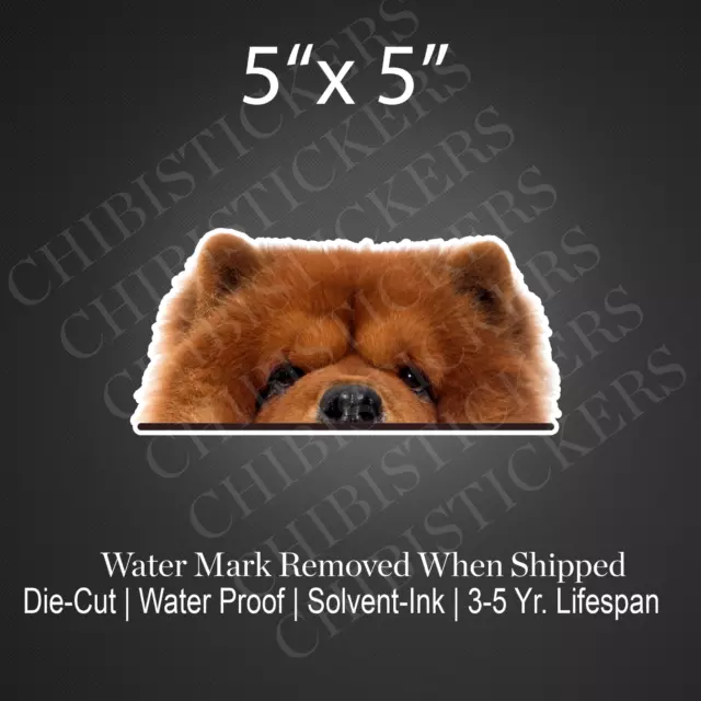Peeking Red Chow Chow Realistic Dog Sticker Stationery Vinyl Waterproof ...