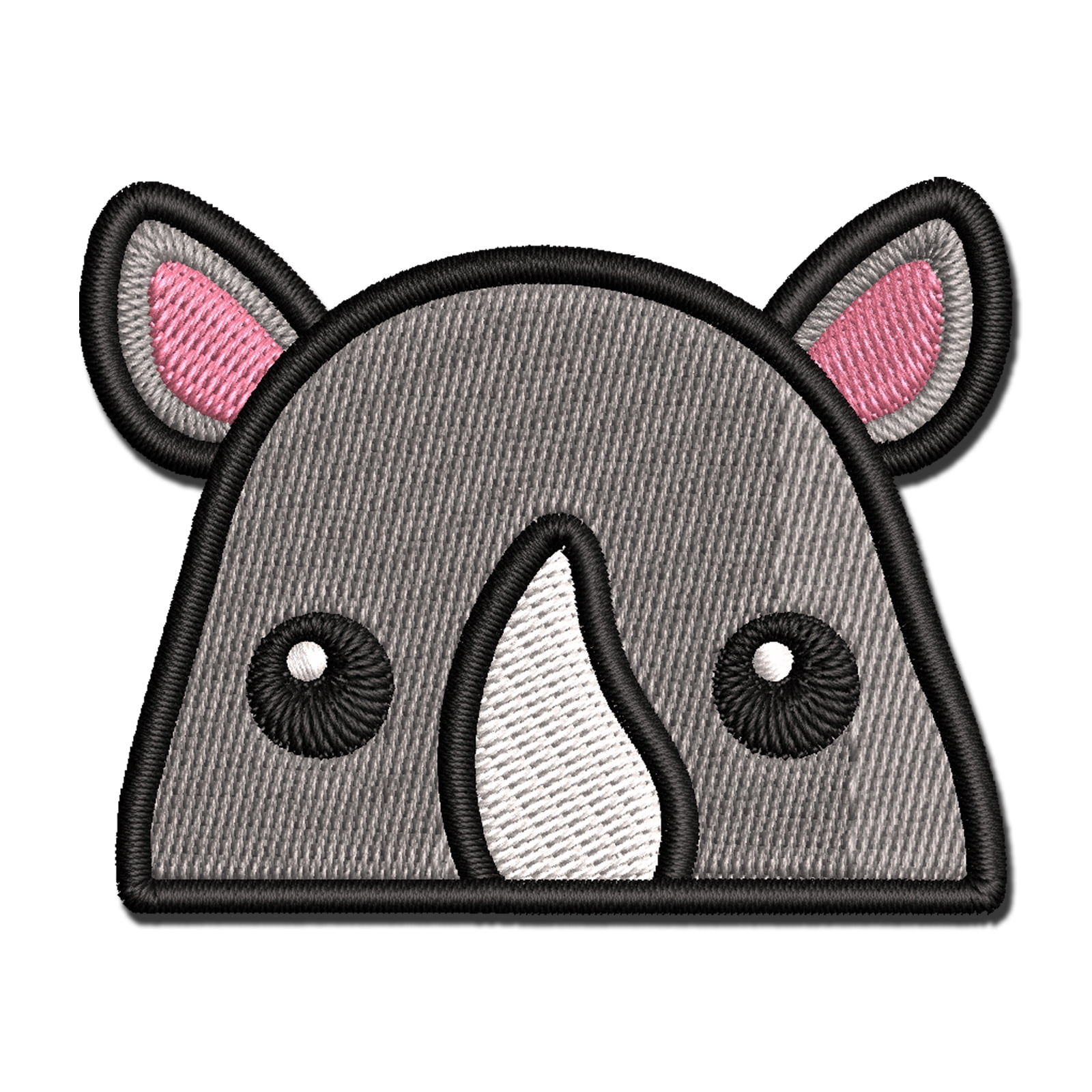Peeking Rhino Applique Multi-Color Embroidered Iron-On Patch - 2.0 Inch Mini - Walmart.com