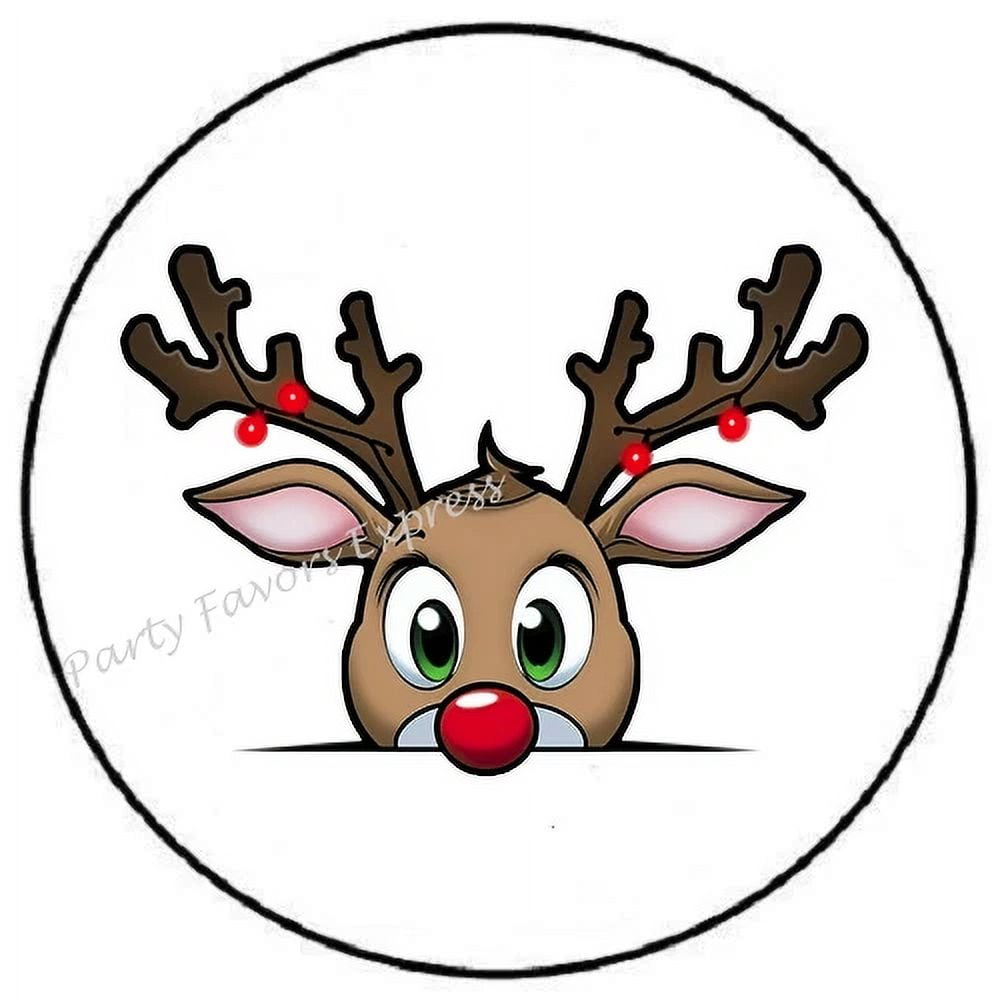Peeking Rudolph Christmas Stickers Party Favors Phone Decal Water ...