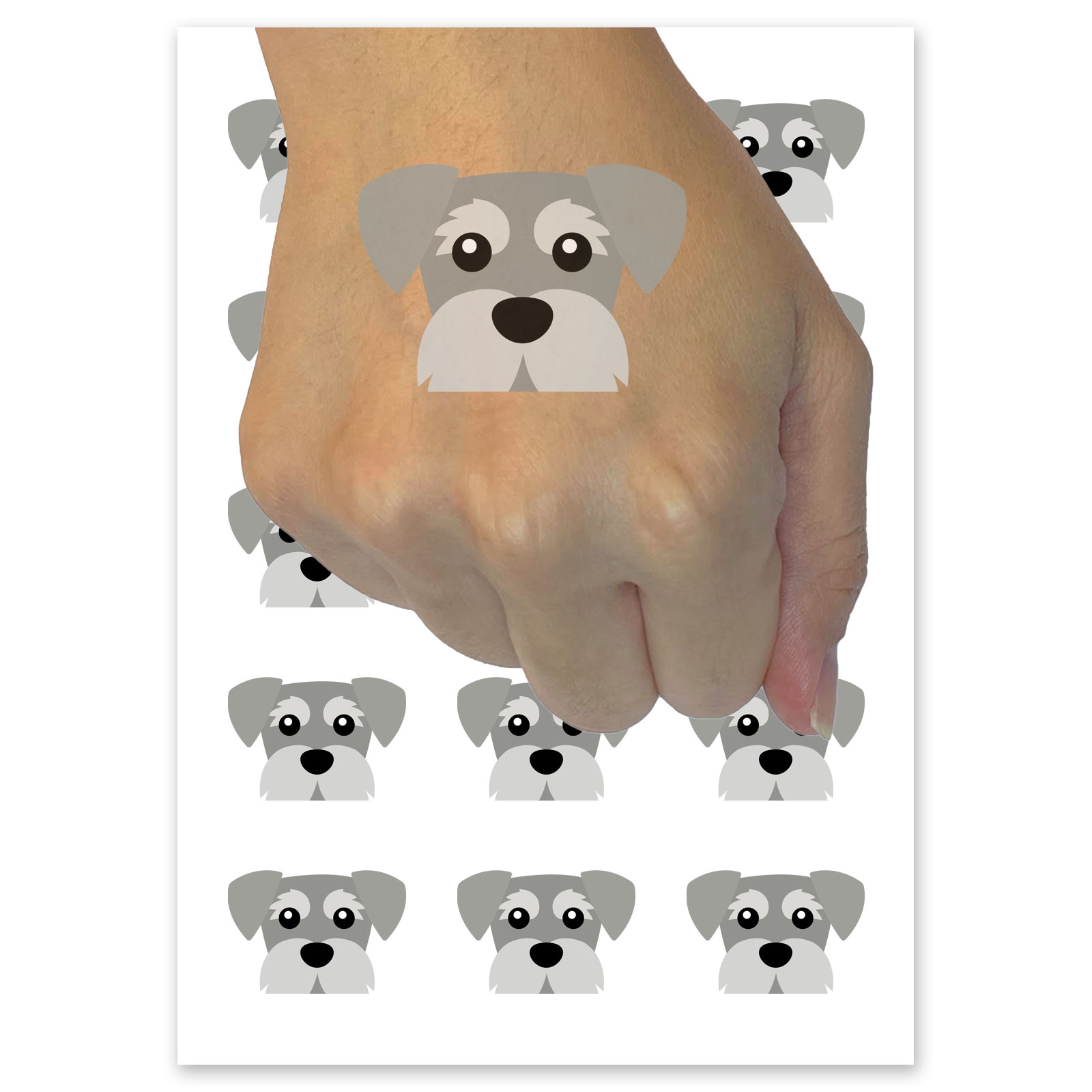 Peeking Schnauzer Dog Temporary Tattoo Water Resistant Fake Body Art ...