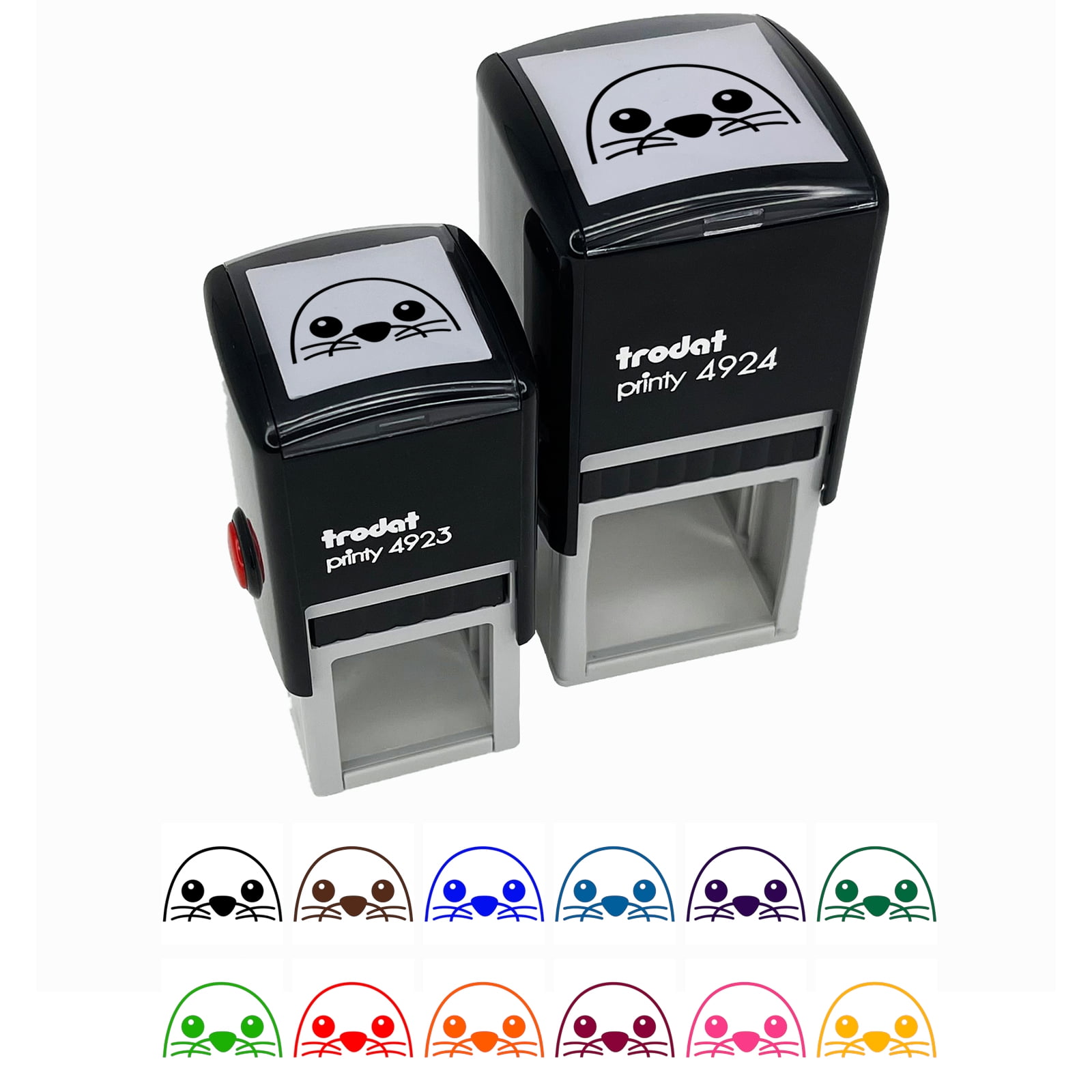 Peeking Seal Self-Inking Rubber Stamp Ink Stamper - Lime Green Ink ...