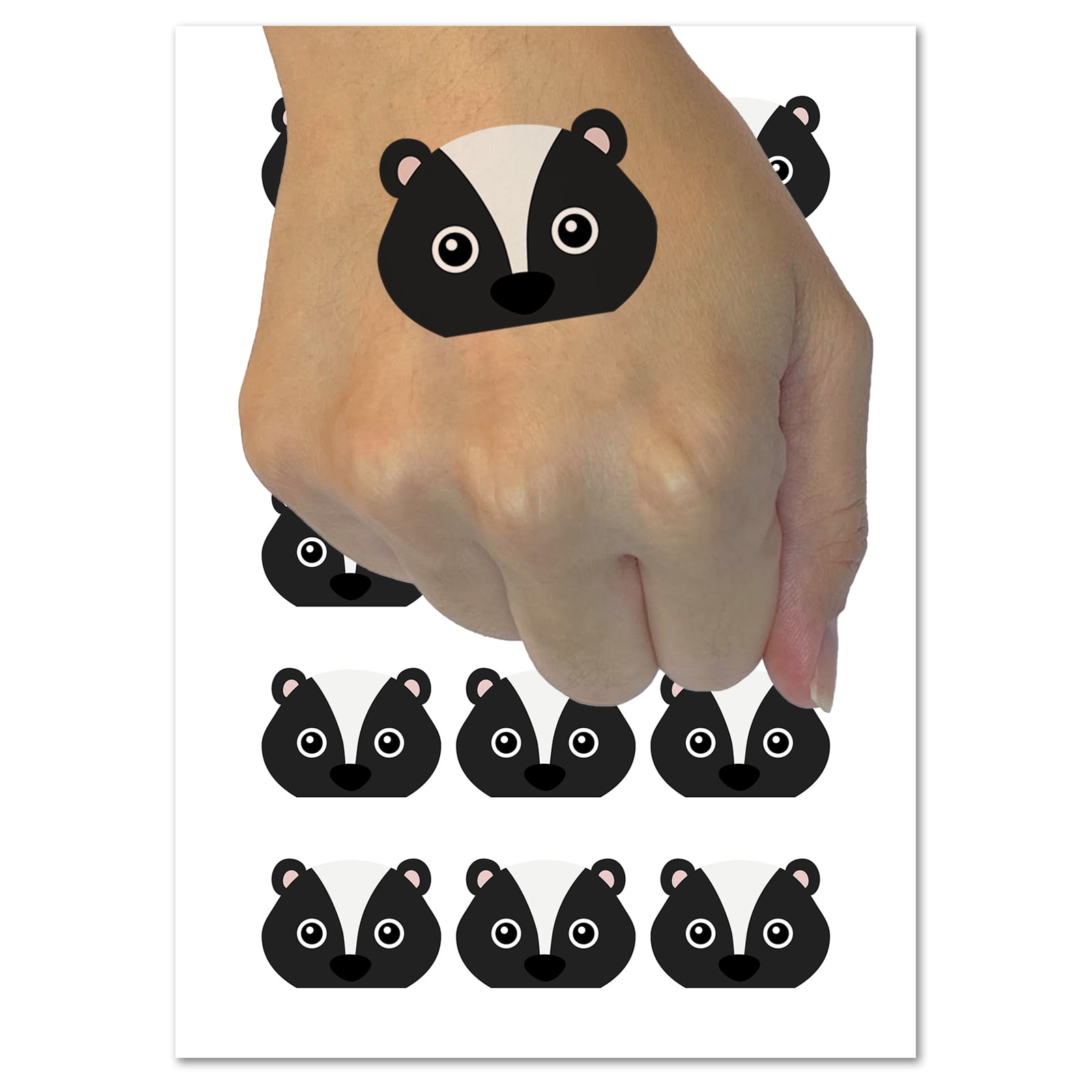 Peeking Skunk Water Resistant Temporary Tattoo Set Fake Body Art ...