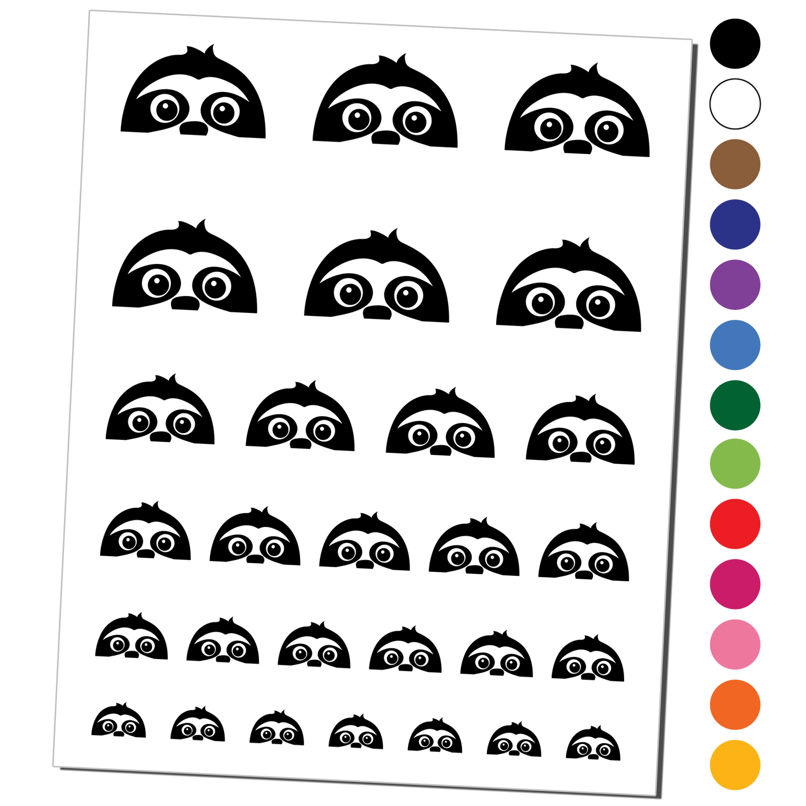 Peeking Sloth Water Resistant Temporary Tattoo Set Fake Body Art ...