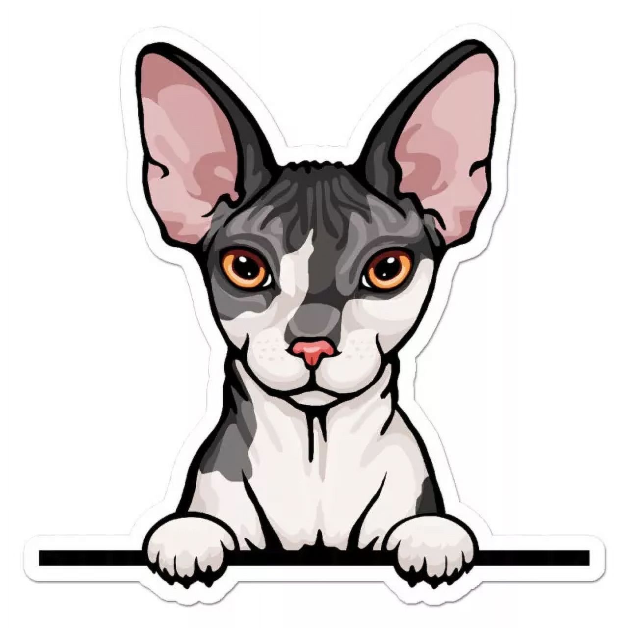 Peeking Sphynx Cat Sticker Indoor Outdoor Phone Decal Water Bottle ...