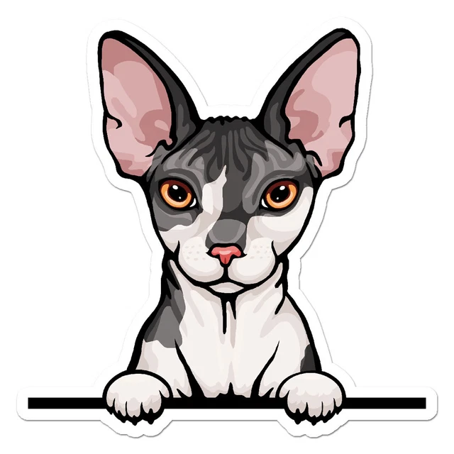 Peeking Sphynx Cat Sticker Phone Decal Water Bottle Stickers Car Decals ...