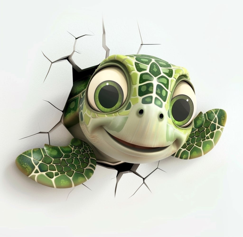 Peeking Turtle Car Sticker. Cute and unique Funny Vinyl Decal for Car ...