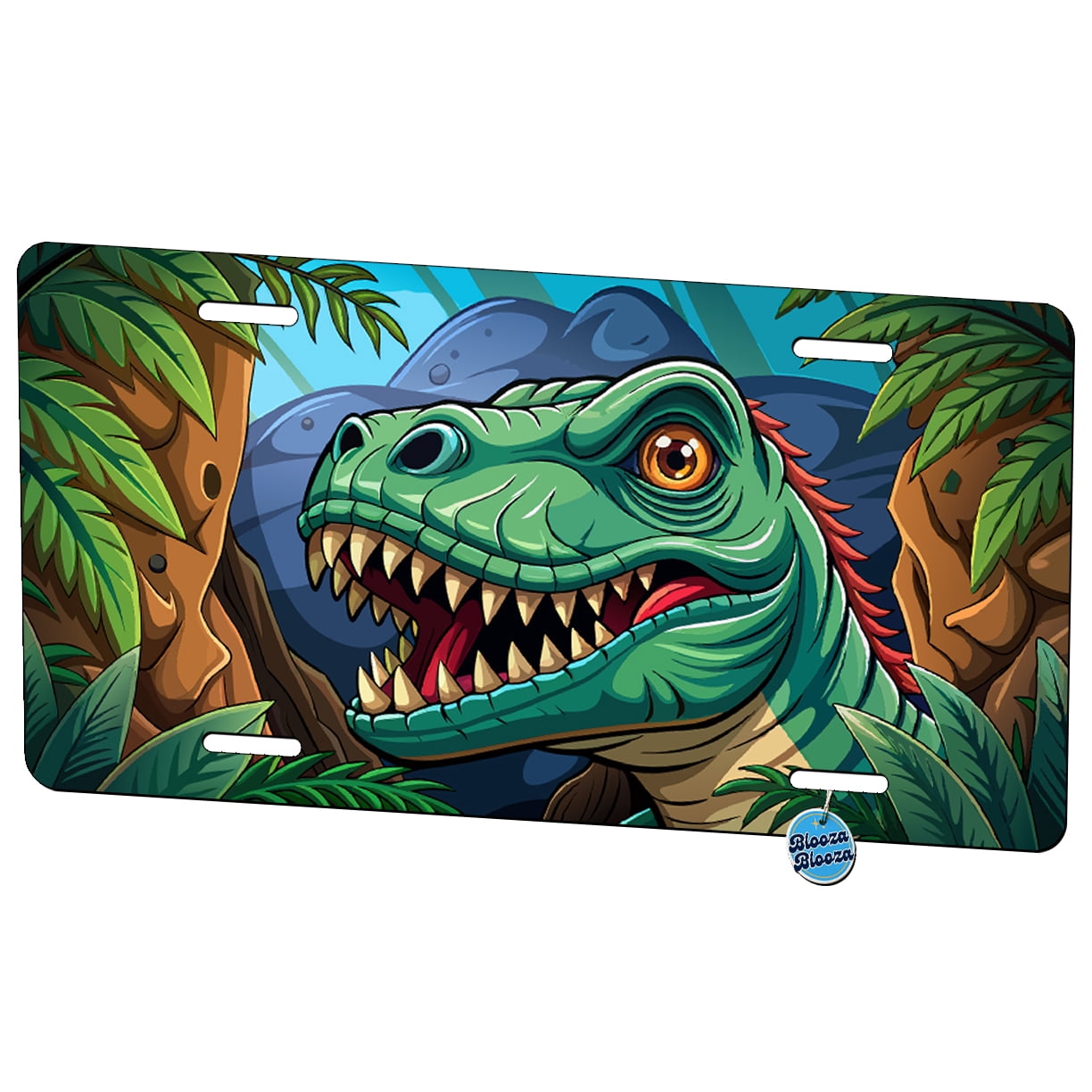 Peeking Tyrannosaurus Rex Dinosaur T-Rex Metal Novelty License Plate ...