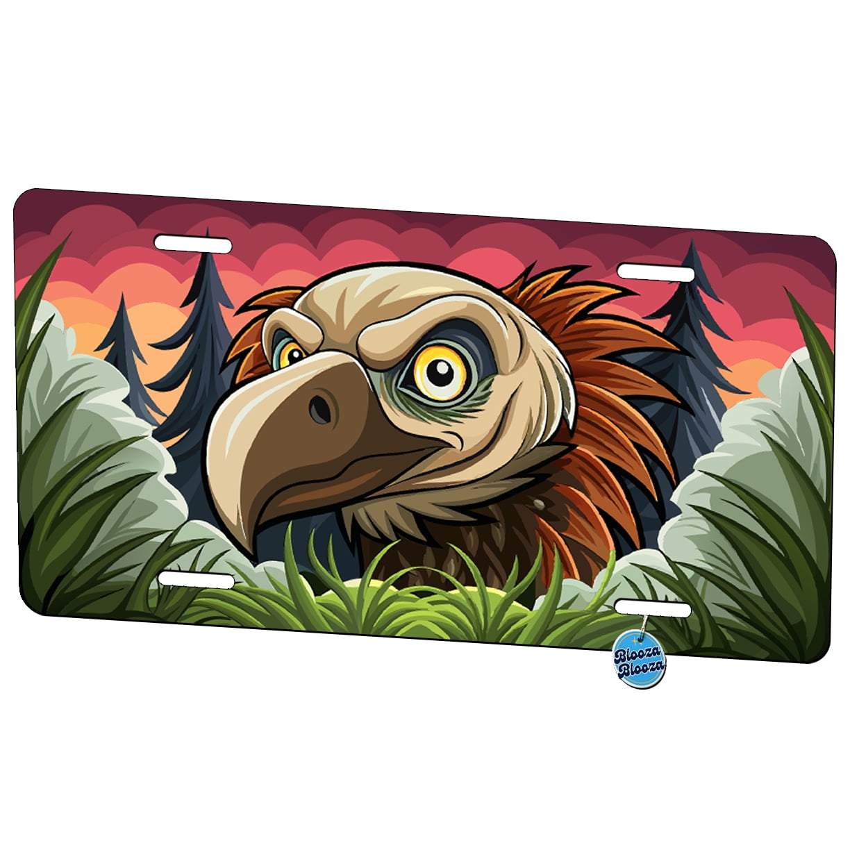 Peeking Vulture Bird Metal Novelty License Plate - Walmart.com