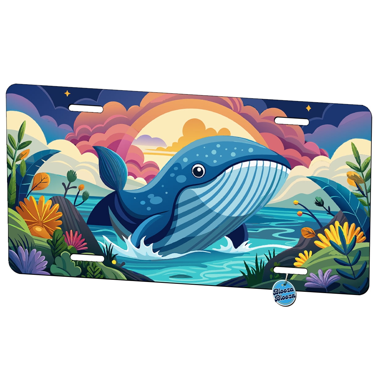 Peeking Whale Metal Novelty License Plate - Walmart.com