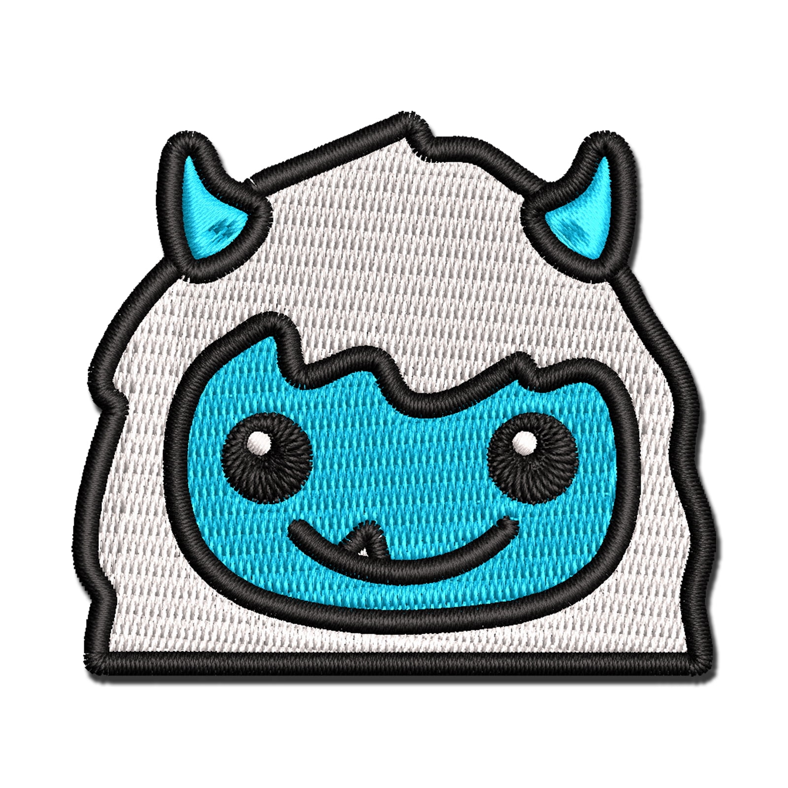 Peeking Yeti Abominable Snowman Applique Multi-Color Embroidered Iron ...