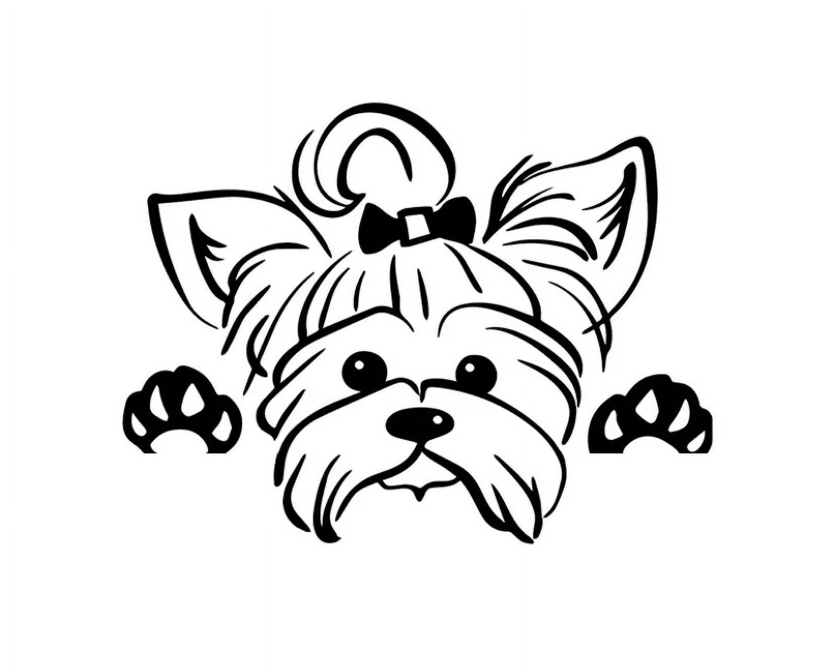 Peeking Yorkshire Terrier Car Widnow Decal Sticker, Cute Dog Decals for ...